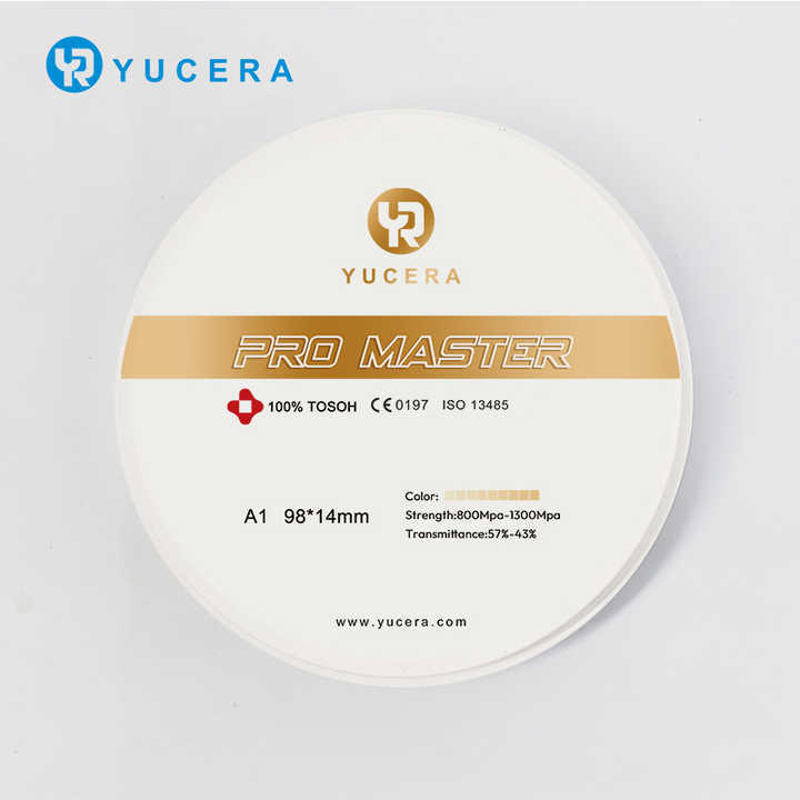Yucera China Made CAD CAM Zirconia Block 98mm Dental Prosthesis Material
