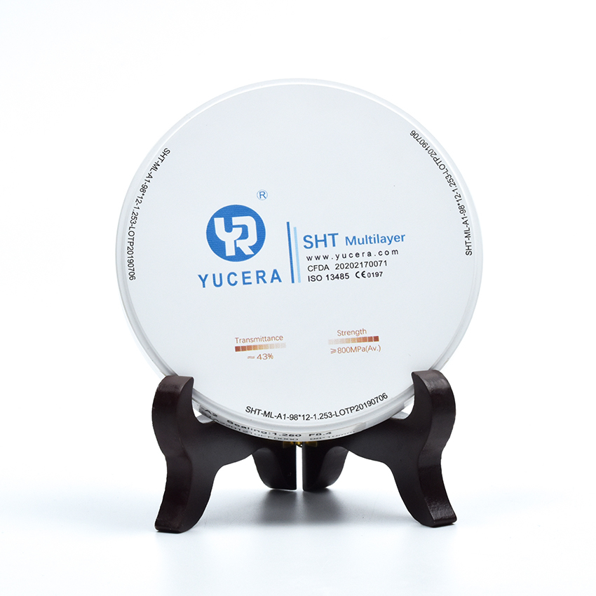 Dental Zirconia Disc 98mm YUCERA ST-Multilayer (1200MPa/45-55% Trans ...