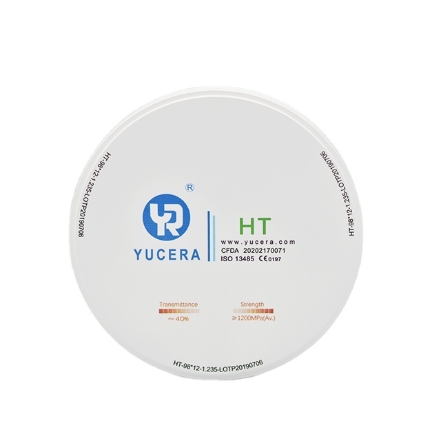 Yucera HT white Dental Zirconia Blocks - High Translucency for Natural ...