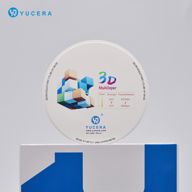 Yucera Dental Zirconia Block with 600MPa-900MPa Bending Strength 43%-49 ...