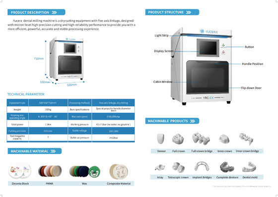 Yucera Newly Released Universal Cam Dry Lab Equipment 5 Axis Zirconia ...